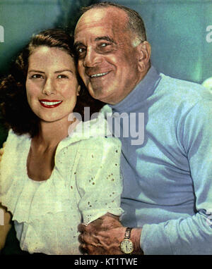Al Jolson, a famous American singer and actor, is pictured with his son ...