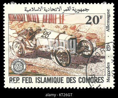 Comoros - CIRCA 1981: Stamp dedicated to 75th Anniversary Grand Prix ...