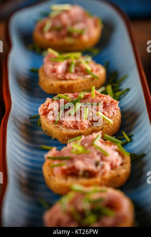 Appetizer plate with teewurst Stock Photo - Alamy