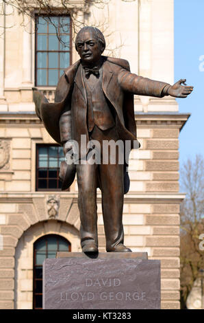 David Lloyd George Bronze statue in Parliament Square London Stock ...