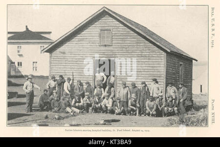 This photograph captures laborers of Native American descent working ...