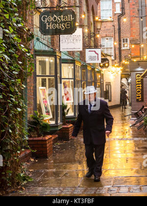 View along the wet pavements of the medieval godstall lane that links ...