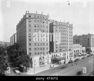 The exterior of the Mayflower Hotel, an iconic building known for its ...