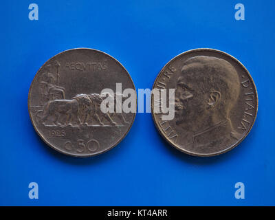 50 cents coin of the Kingdom of Italy issued in 1941 during the fascist ...