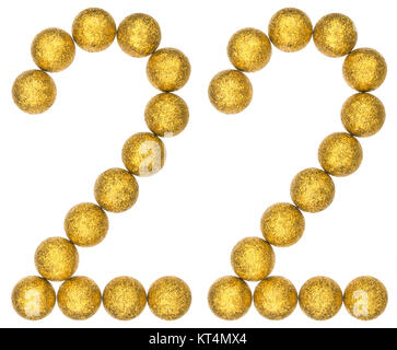 Numeral 22, twenty two, from decorative balls, isolated on white ...
