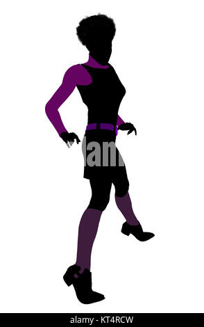 African American go go dancer silhouette on a white background Stock ...