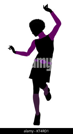 African American go go dancer silhouette on a white background Stock ...
