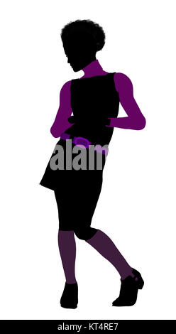 African American go go dancer silhouette on a white background Stock ...