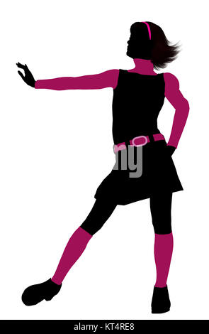 Go go dancer silhouette on a white background Stock Photo - Alamy