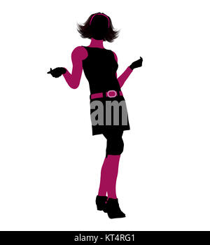 Go go dancer silhouette on a white background Stock Photo - Alamy