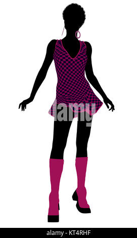 African American go go dancer silhouette on a white background Stock ...