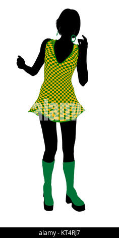 Go go dancer silhouette on a white background Stock Photo - Alamy