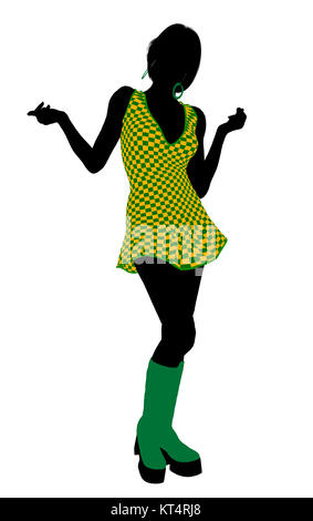 Go go dancer silhouette on a white background Stock Photo - Alamy