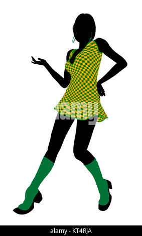 Go go dancer silhouette on a white background Stock Photo - Alamy