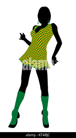 Go go dancer silhouette on a white background Stock Photo - Alamy