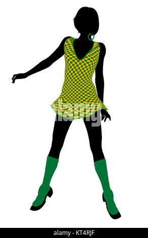 Go go dancer silhouette on a white background Stock Photo - Alamy