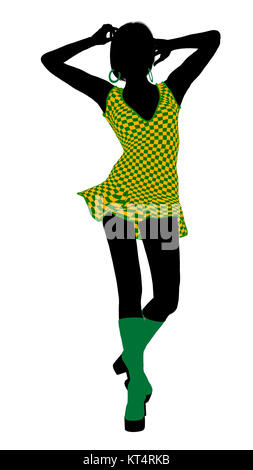 Go go dancer silhouette on a white background Stock Photo - Alamy