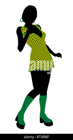 Go go dancer silhouette on a white background Stock Photo - Alamy