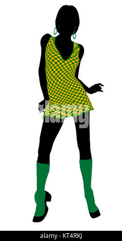 Go go dancer silhouette on a white background Stock Photo - Alamy