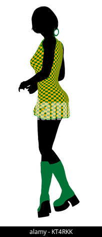 Go go dancer silhouette on a white background Stock Photo - Alamy