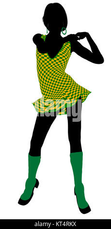 Go go dancer silhouette on a white background Stock Photo - Alamy