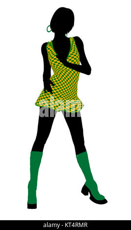Go go dancer silhouette on a white background Stock Photo - Alamy