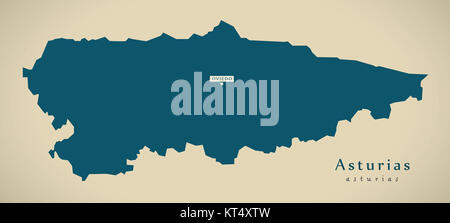 Map of Asturias Stock Photo - Alamy