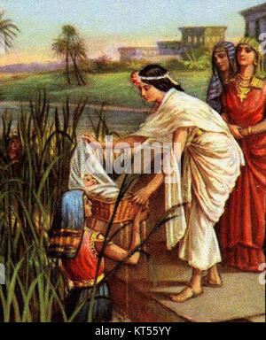 As a baby, Moses was placed in a basket and set adrift amid the reeds ...