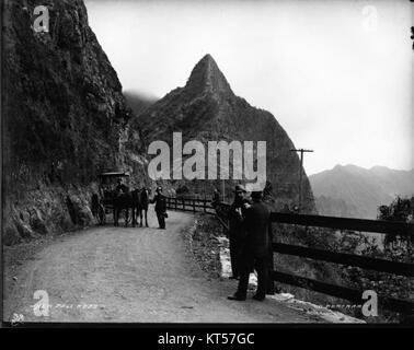 The photograph captures a view of New Pali Road, located in Hawaii ...
