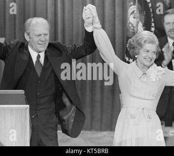 This 1976 image captures President Gerald Ford, First Lady Betty Ford ...