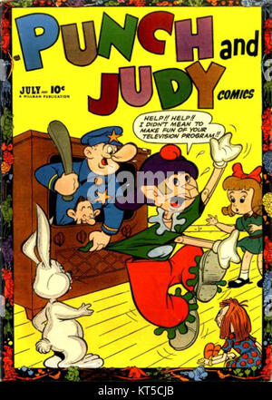 This image is a scene from the traditional Punch and Judy puppet show ...