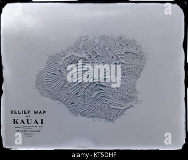 A relief map of Hawaii, photographed by Brother Bertram, shows the ...