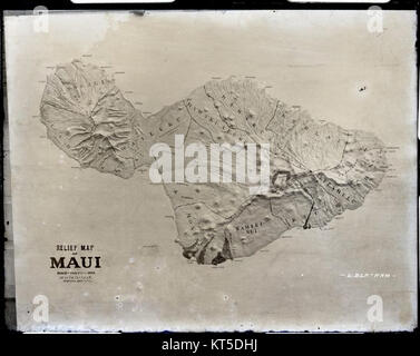 A detailed photograph of a relief map of Maui, captured by Brother ...