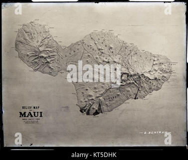 This relief map of Maui, captured by Brother Bertram, provides a ...