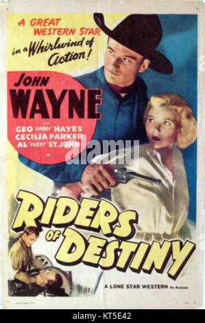John Wayne stars in the 1933 film 'Riders of Destiny,' where he plays a ...