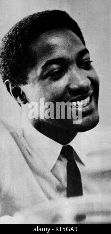 Legendary soul singer Sam Cooke is captured in the recording studio in ...