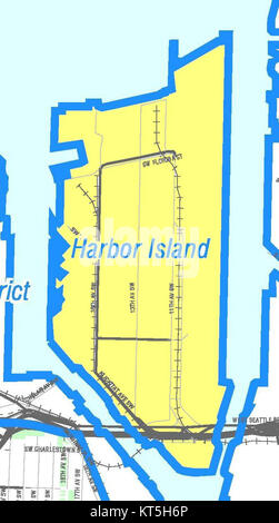 Seattle - Harbor Island map Stock Photo - Alamy