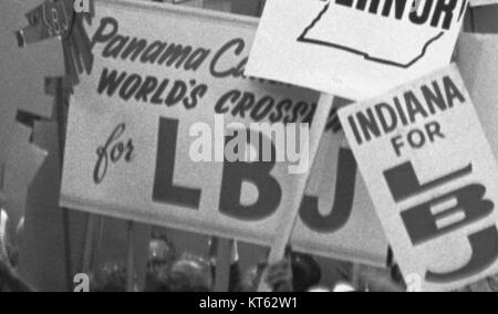 This image captures the floor of the 1964 Democratic National ...