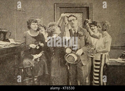 Stills from the 1924 film 'Girl Shy' capture scenes from the silent comedy, showcasing its early ...