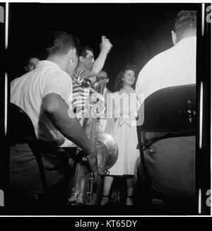 This 1947 portrait captures jazz musicians Abe Most, Pete Ponti, Sid ...