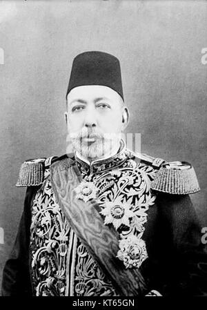 Sultan Mehmed V, the 35th Sultan of the Ottoman Empire, is depicted at ...