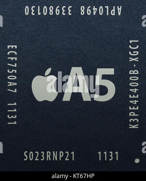 The Apple A5 chip, a mobile processor developed by Apple, used in ...