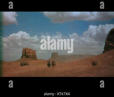 This screenshot from the trailer of 'The Searchers' features John Wayne ...