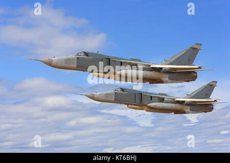 Military jet bomber Su-24 Fencer flying Stock Photo - Alamy
