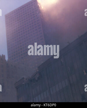 The collapse of the WTC 7 building on September 11th as seen from the ...