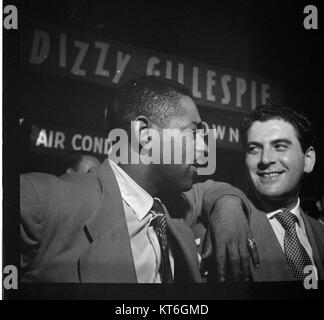 Jazz musicians Dizzy Gillespie and Georgie Auld are captured in this ...