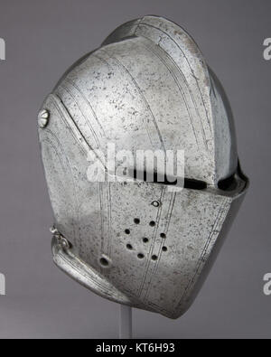 This 15th-century medieval armet helmet demonstrates protective design ...