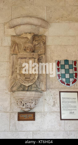 This armorial corbel from the Ancient Spanish Monastery at St. Bernard ...