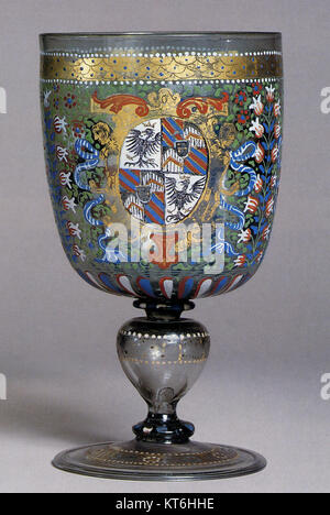 This goblet, part of the MET collection, features intricate design ...
