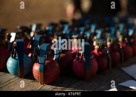 M69 practice hand grenades are staged, ready to be issued to Echo Co ...